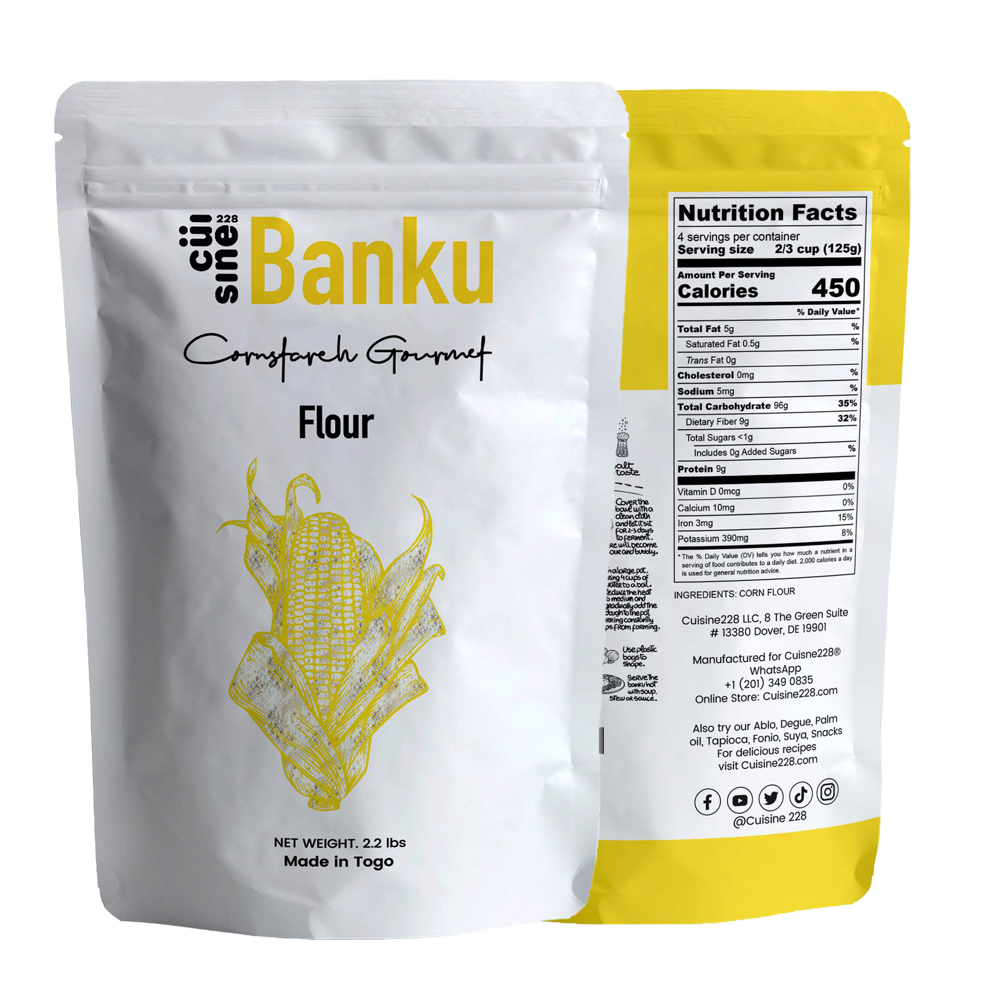 Banku (Ema) mix flour / Kenkey (Khom) - Cuisine228